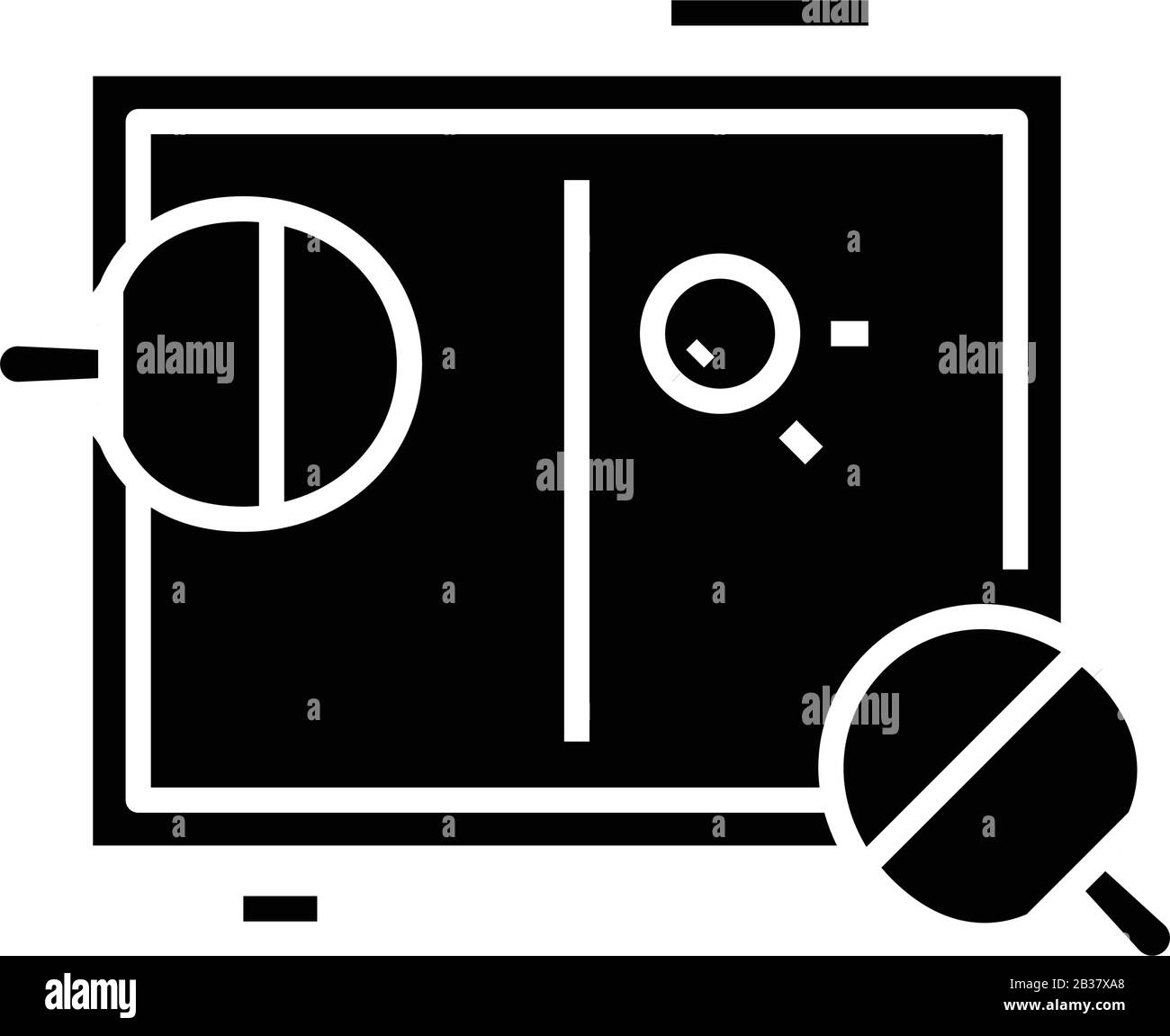 Ping pong black icon, concept illustration, vector flat symbol, glyph ...