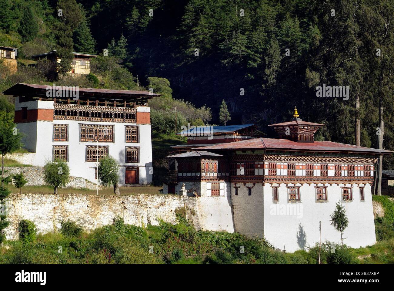 Bhutan, building at Paro Dzong for Thanka ceremony Stock Photo - Alamy
