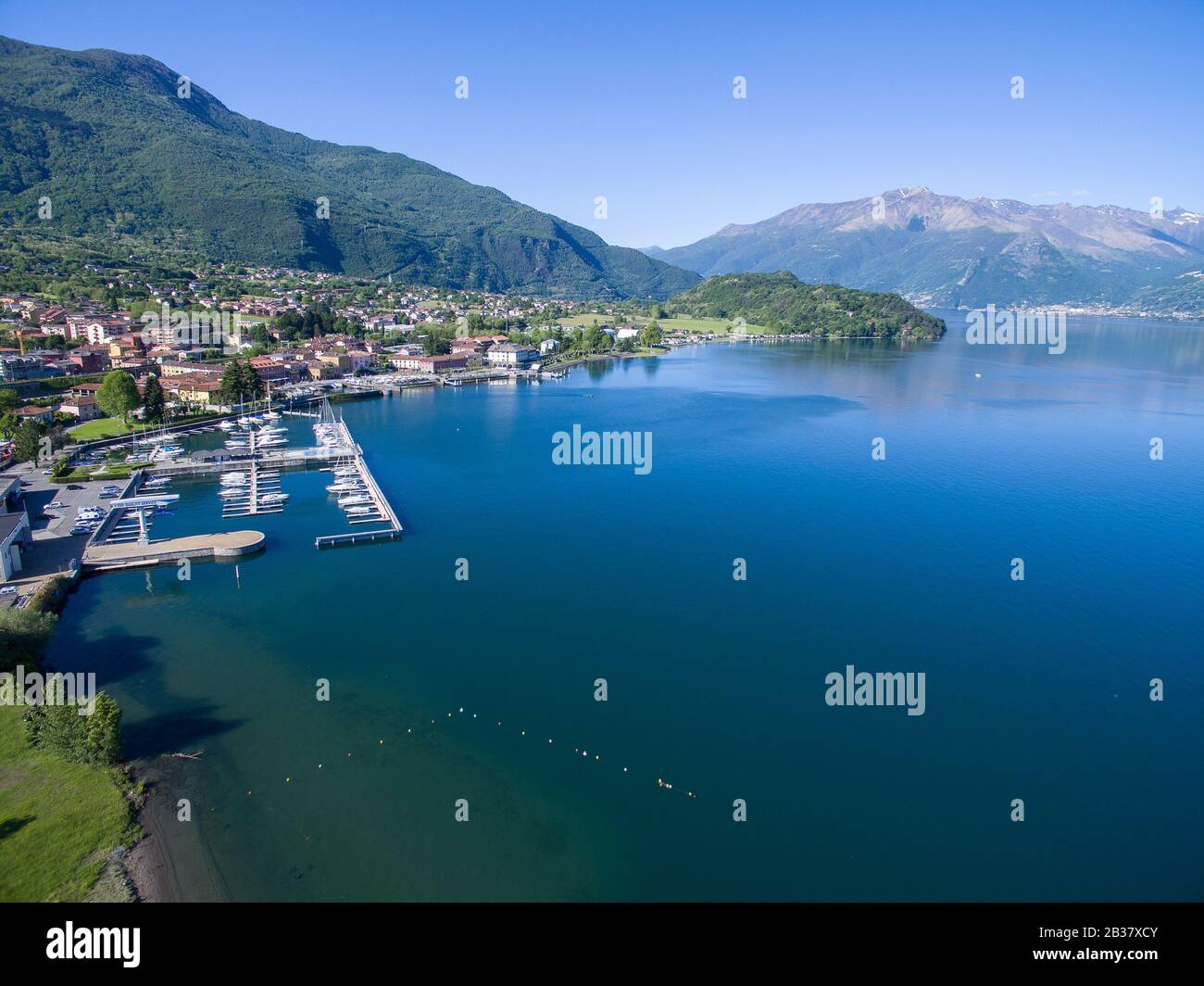 Como Lake (IT) - Colico- aerial view Stock Photo - Alamy