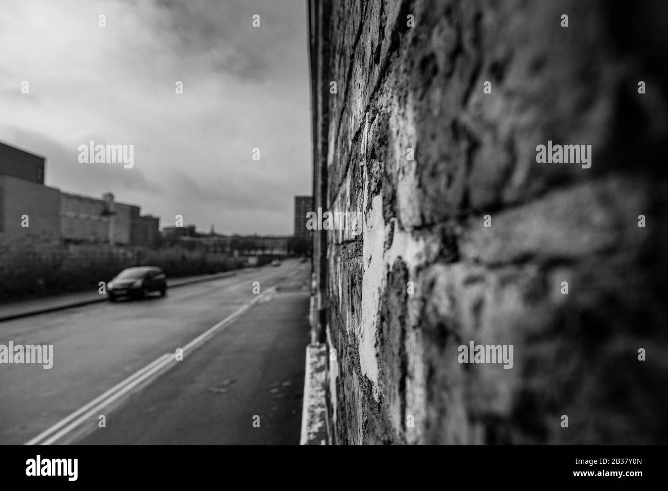 Dark parked car Black and White Stock Photos & Images - Alamy
