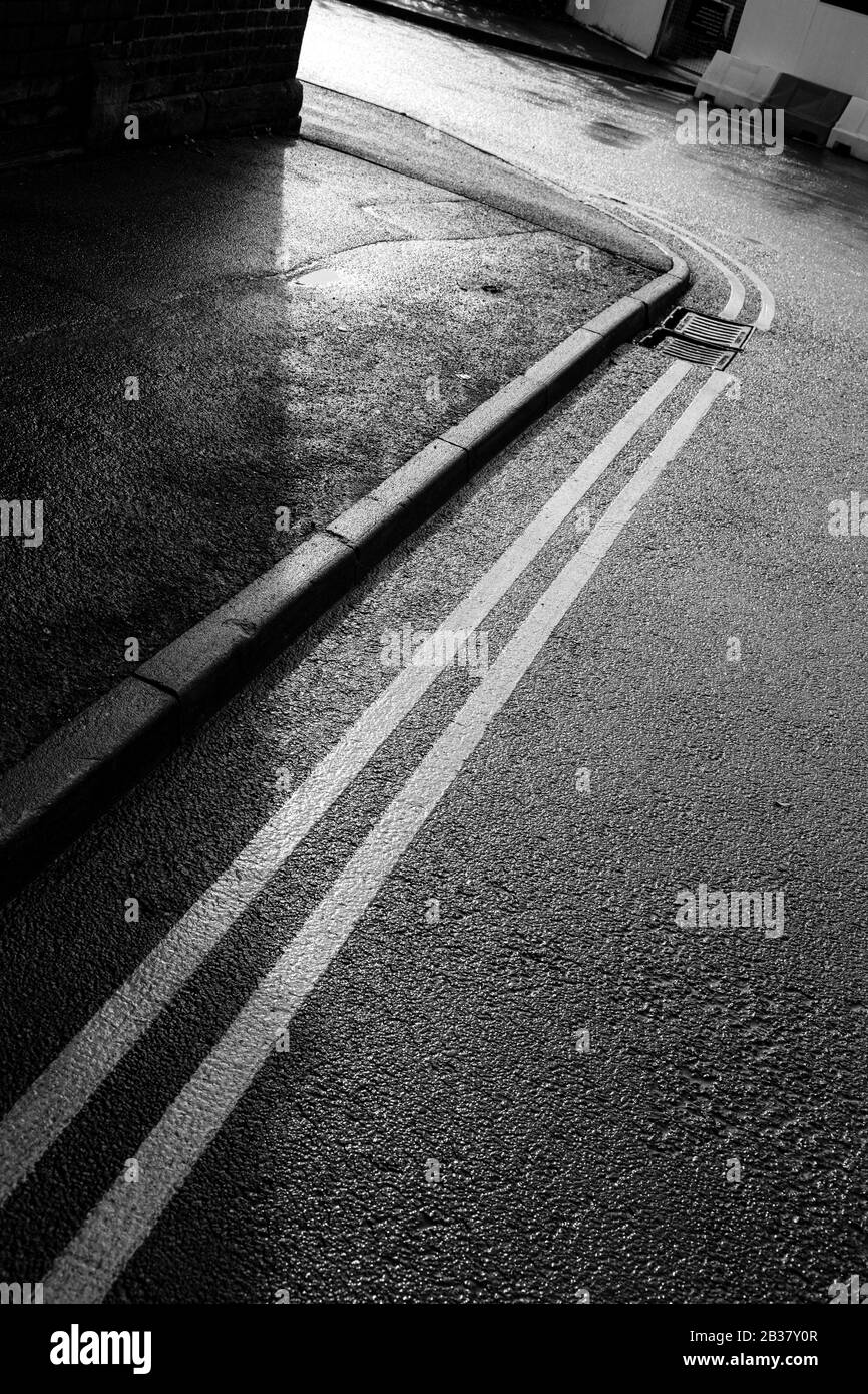 Roadway restriction Black and White Stock Photos & Images - Alamy