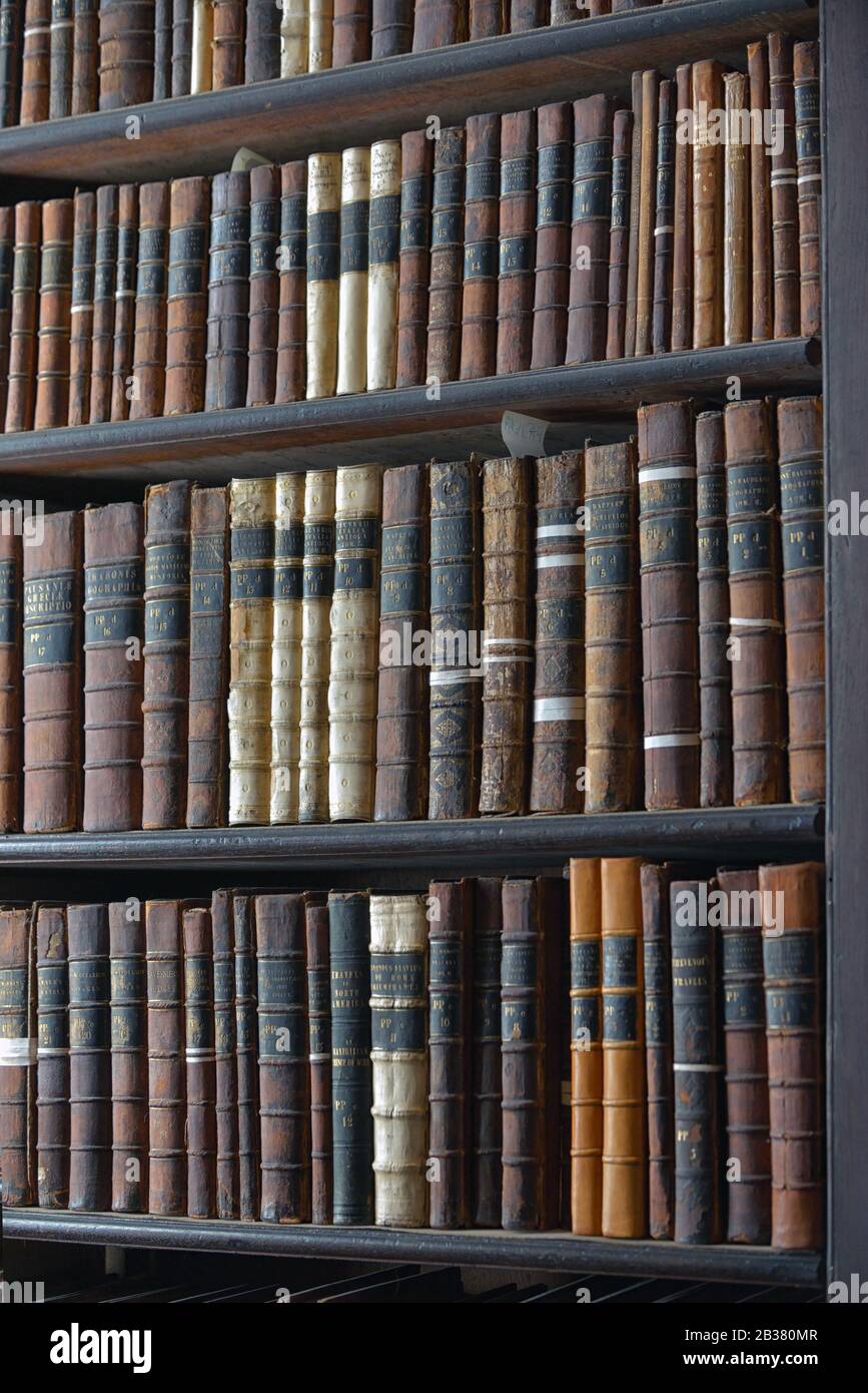 Historic Old Books In Public Library Stock Photo - Alamy