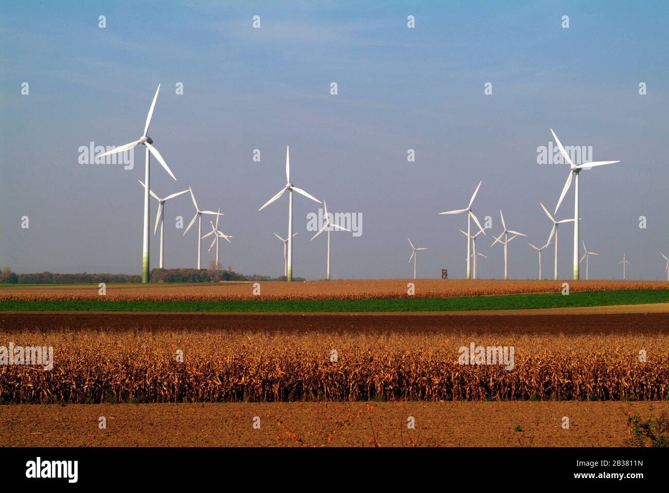 Austria, wind turbines and fields in Burgenland Stock Photo - Alamy