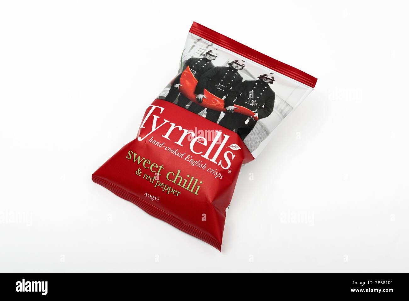 Tyrrells sweet chilli and red pepper crisps Stock Photo - Alamy