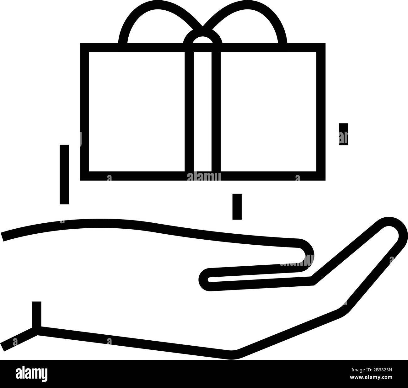 Wonder gift line icon, concept sign, outline vector illustration ...