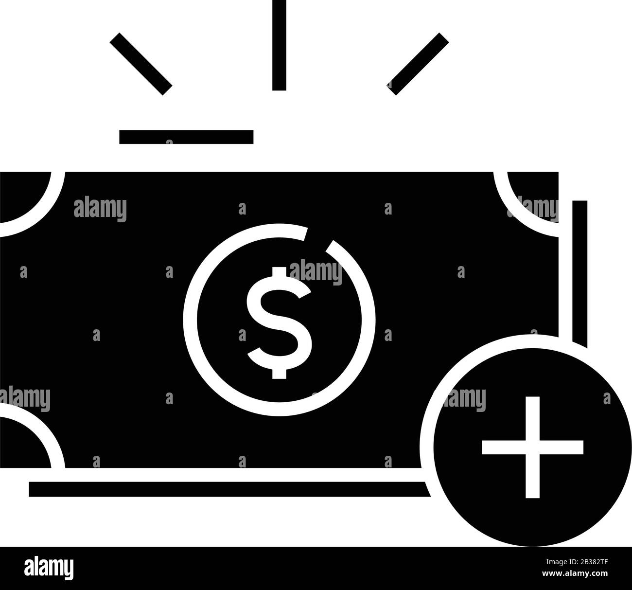 Profit earning black icon, concept illustration, vector flat symbol ...