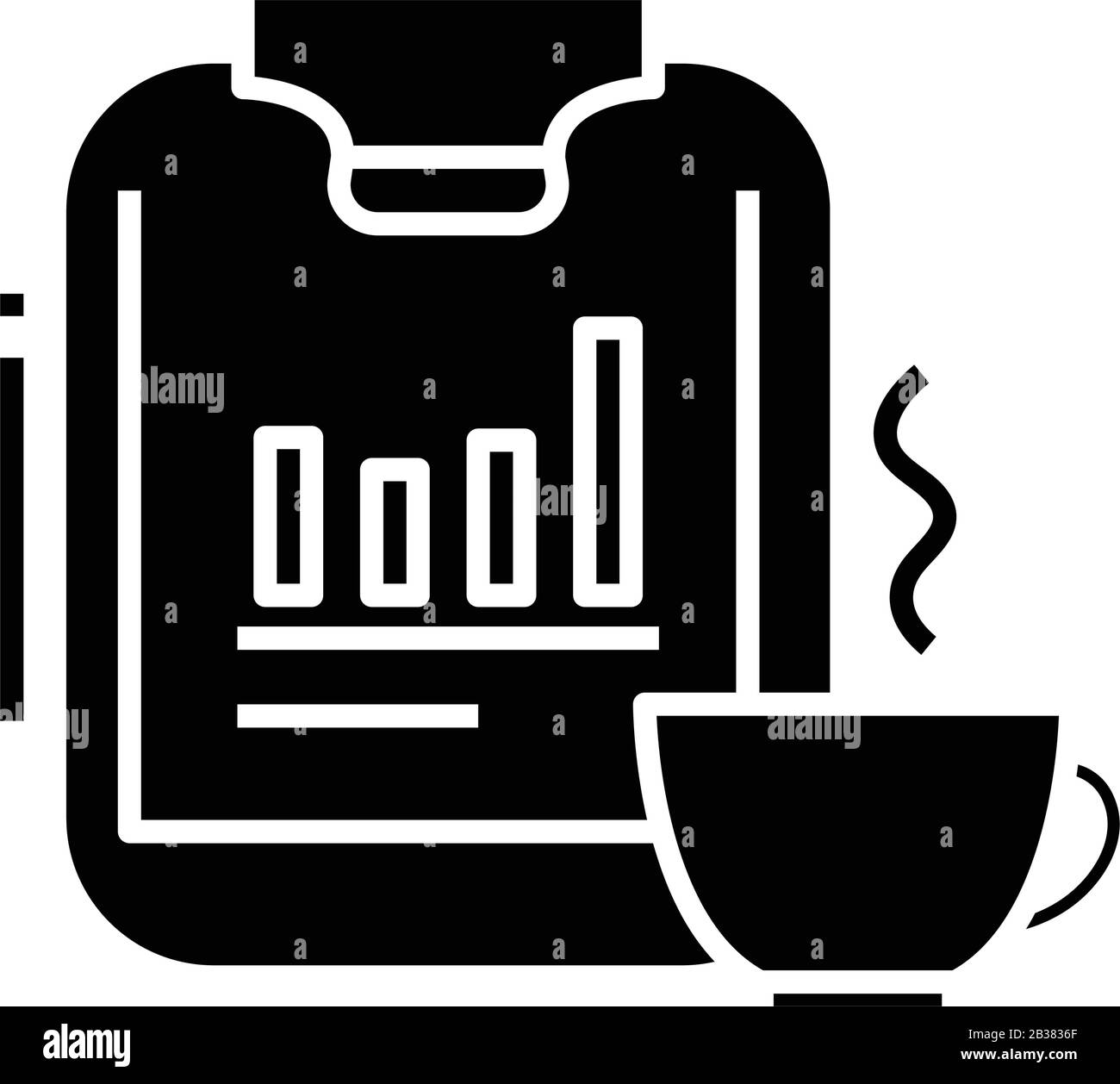 Office coffee black icon, concept illustration, vector flat symbol ...