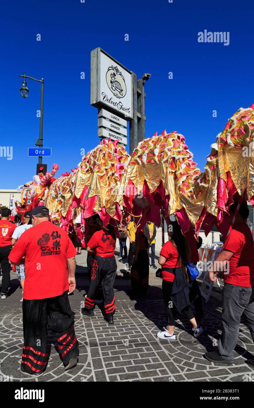 Golden Dragon Parade, Chinatown, Los Angeles, California, USA Stock ...