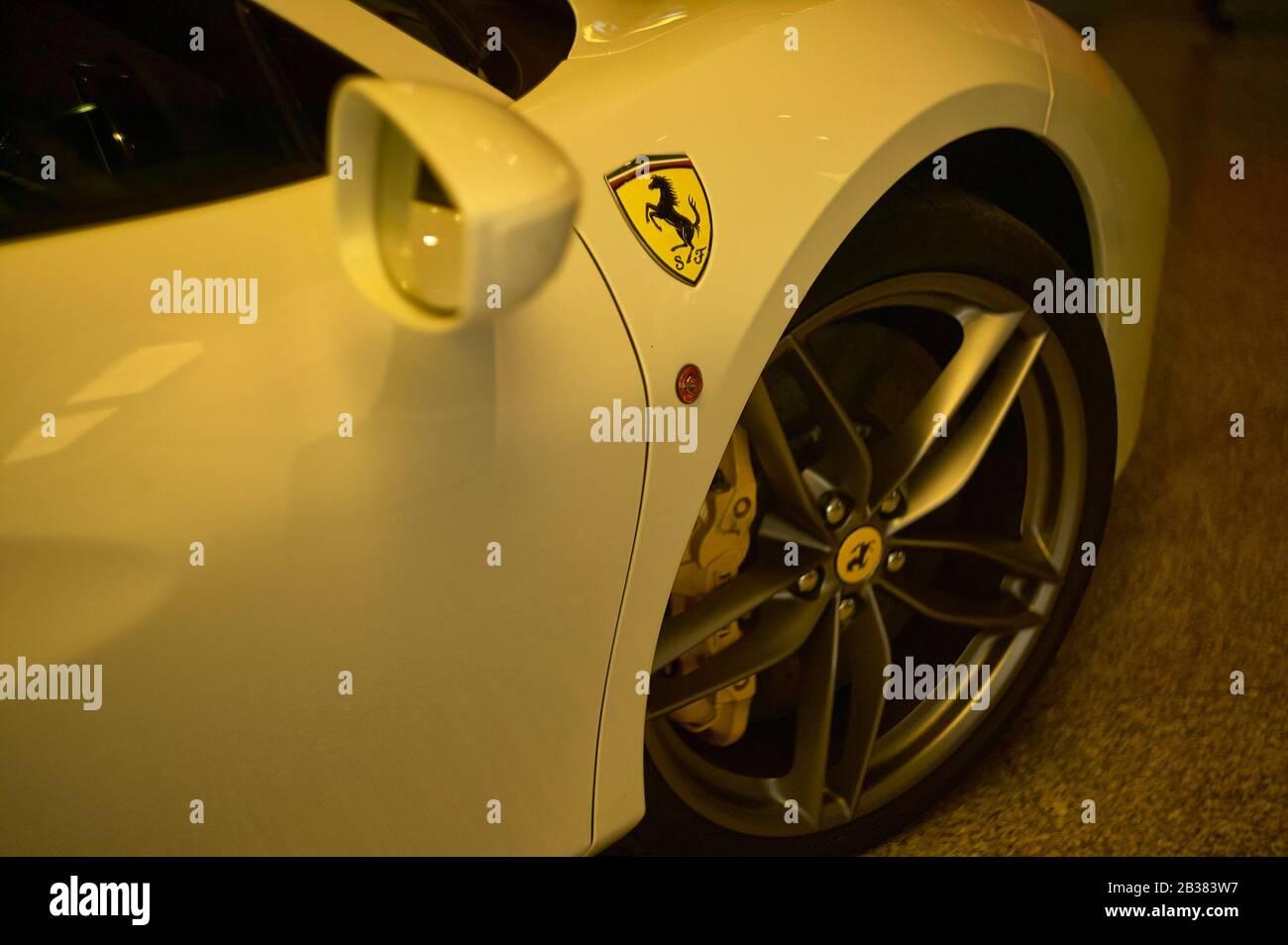 Ferrari car detail Stock Photo - Alamy