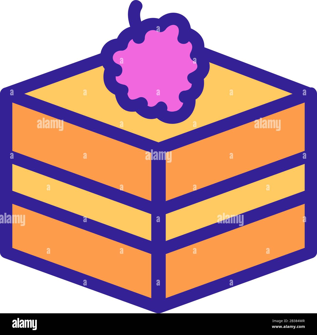 Raspberry cake icon vector. Isolated contour symbol illustration Stock ...