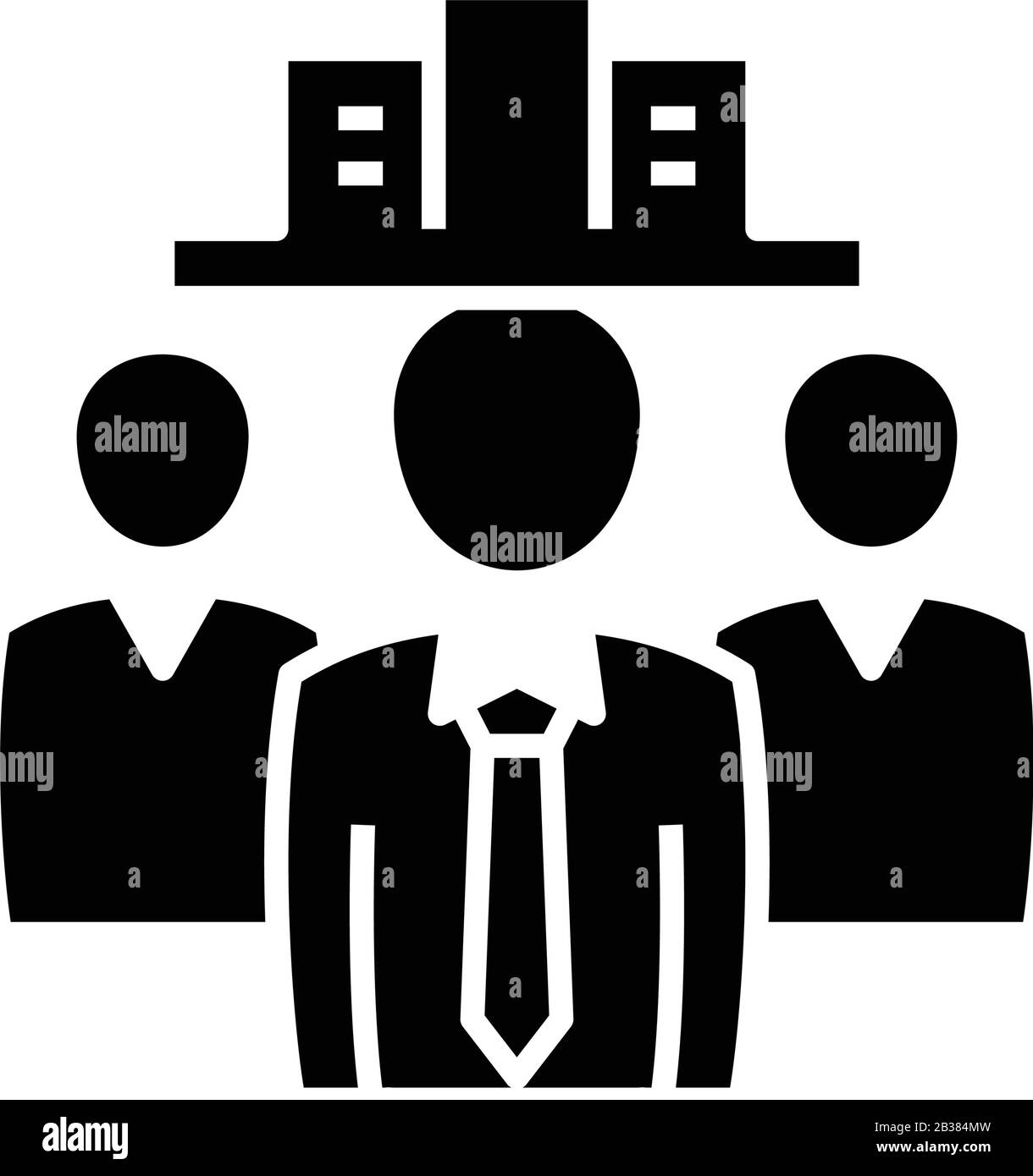 Office staff black icon, concept illustration, vector flat symbol ...