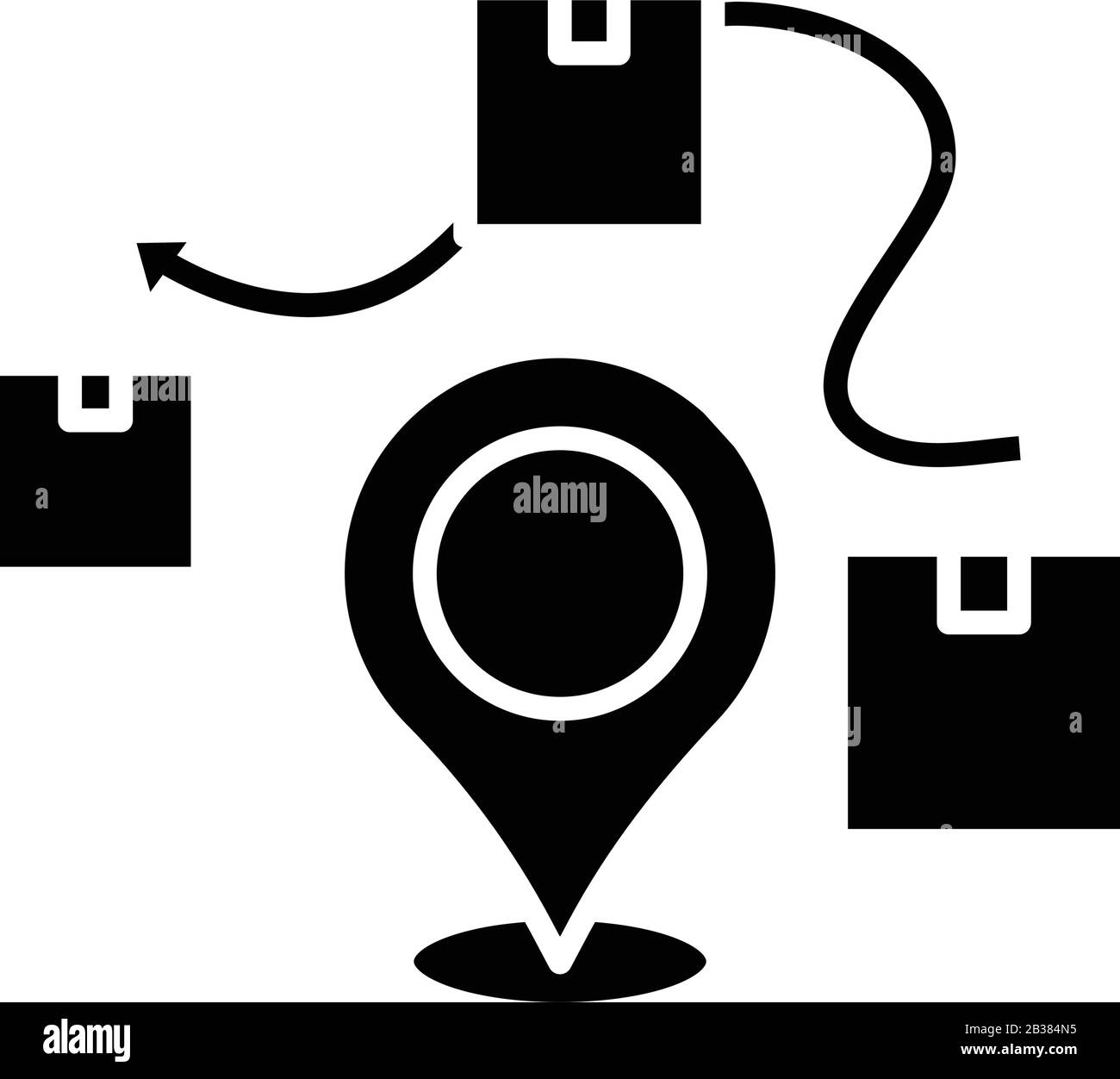 Product delivery black icon, concept illustration, vector flat symbol ...