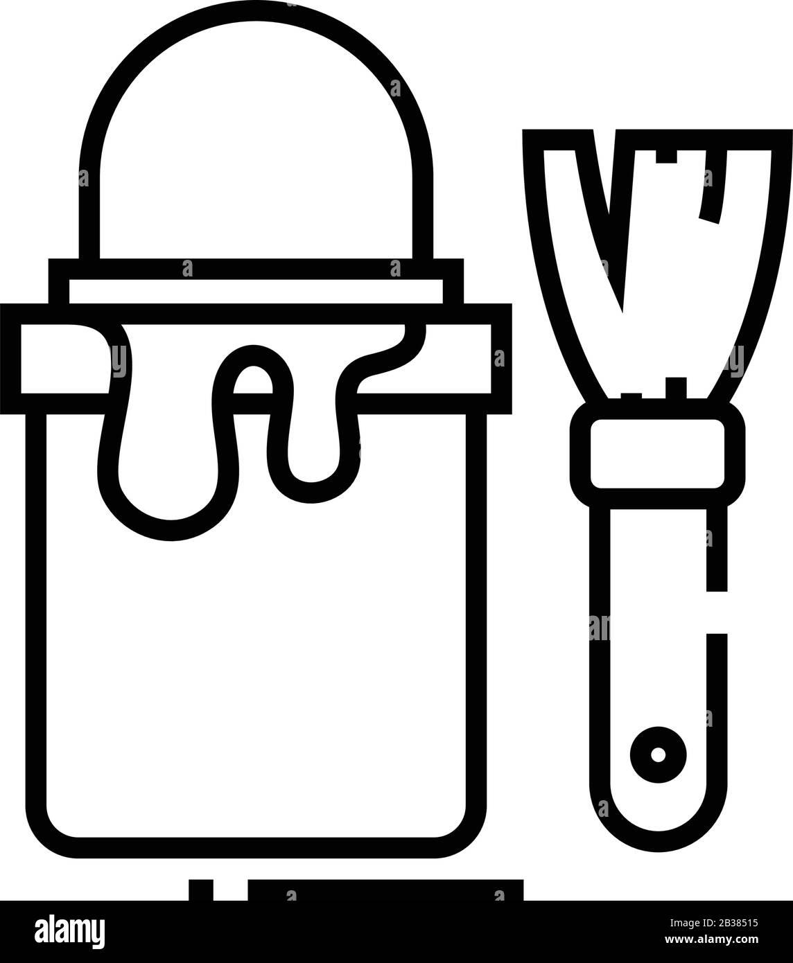 Wall drawing line icon, concept sign, outline vector illustration ...