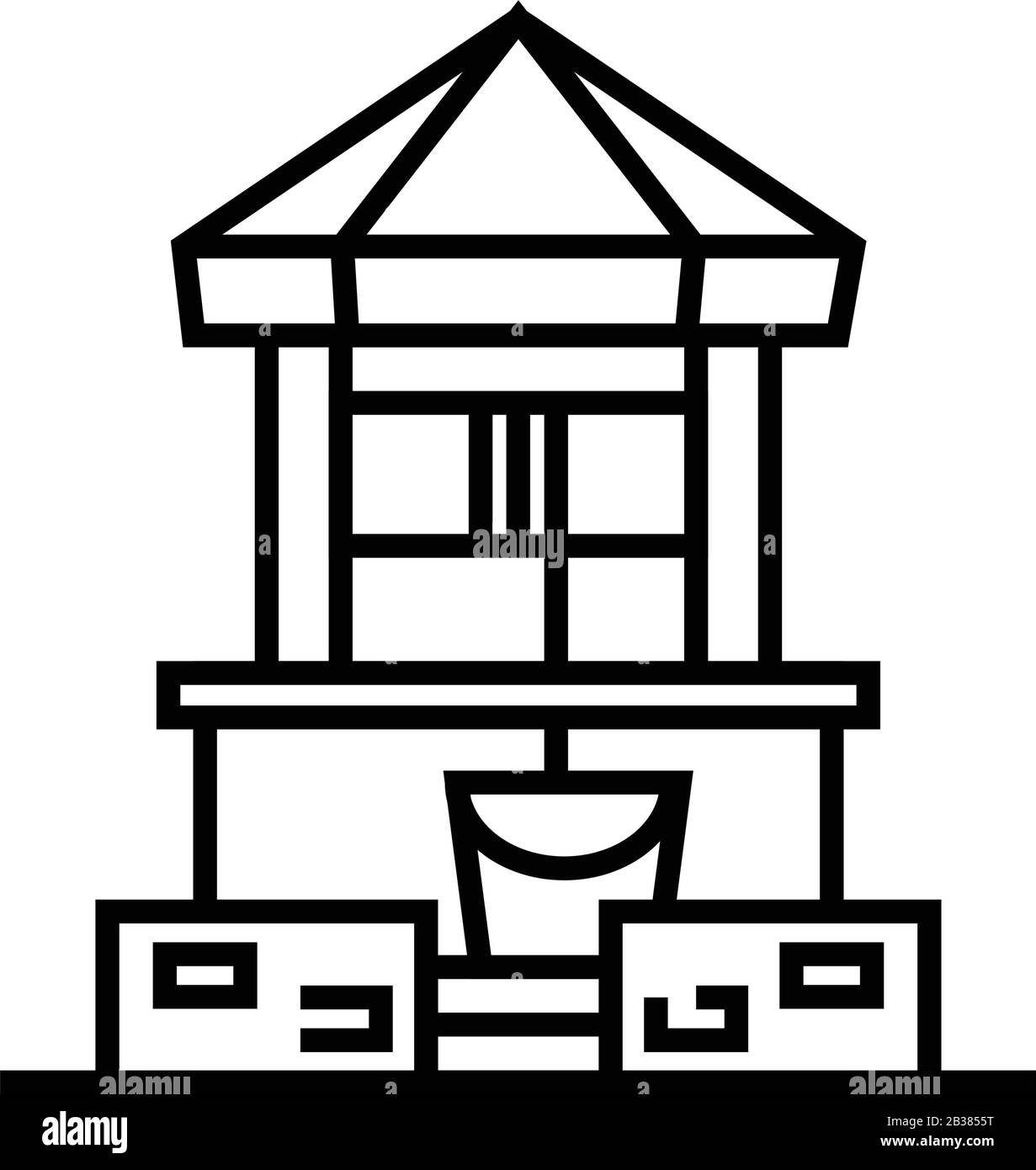 Well design line icon, concept sign, outline vector illustration ...