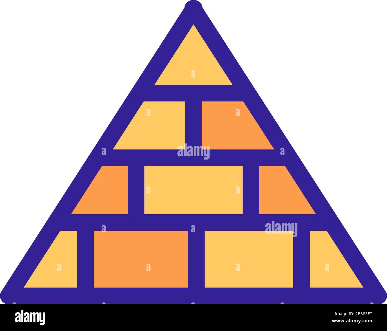 Egypt pyramid icon vector. Isolated contour symbol illustration Stock ...
