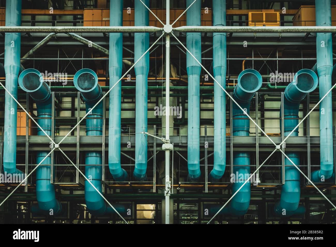 Blue pipes and vents at Centre Pompidou, Paris, France Stock Photo - Alamy