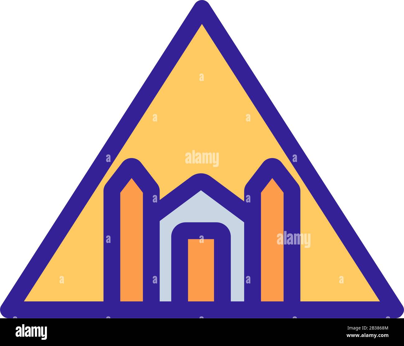 Egypt pyramid icon vector. Isolated contour symbol illustration Stock ...
