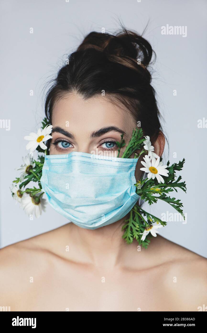 Young woman in medical protective hi-res stock photography and images ...