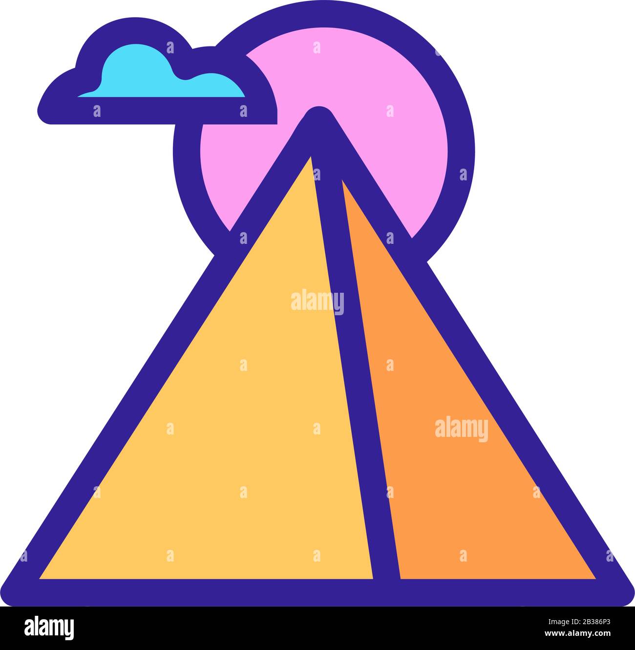 Egypt pyramid icon vector. Isolated contour symbol illustration Stock ...
