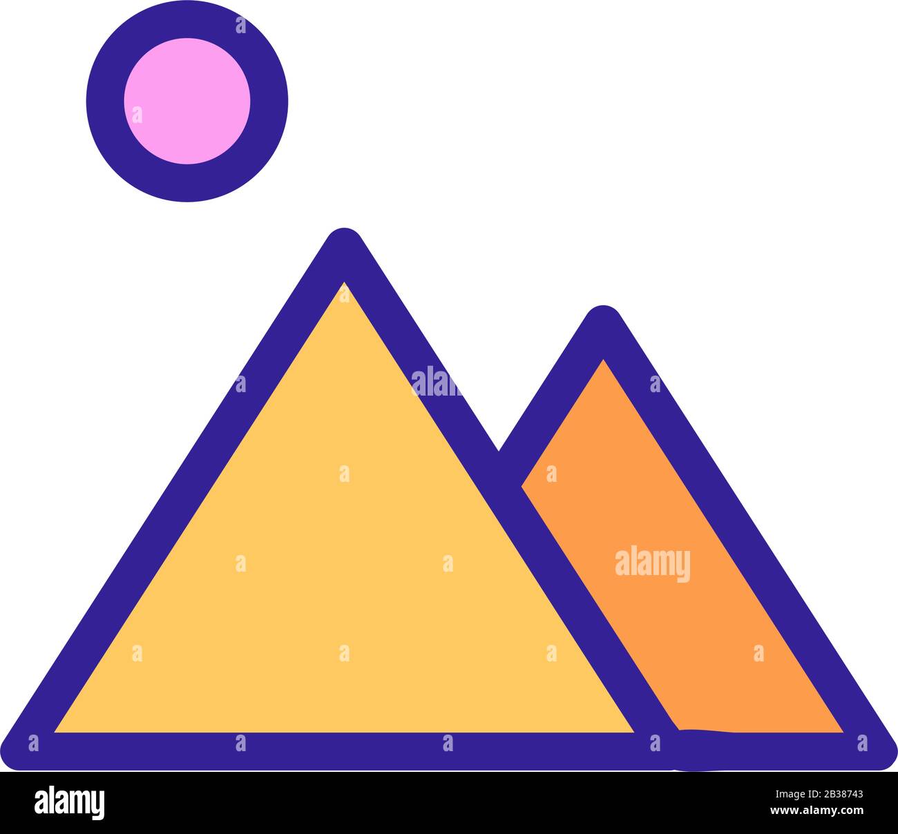Egypt pyramid icon vector. Isolated contour symbol illustration Stock ...