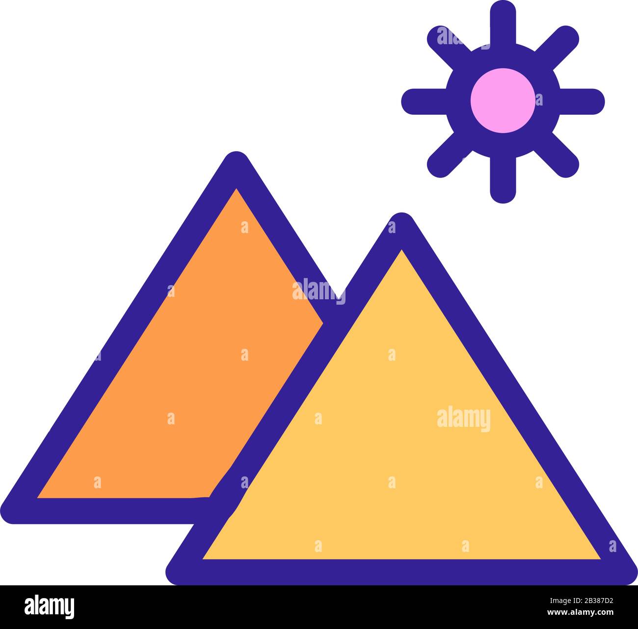 Egypt pyramid icon vector. Isolated contour symbol illustration Stock ...