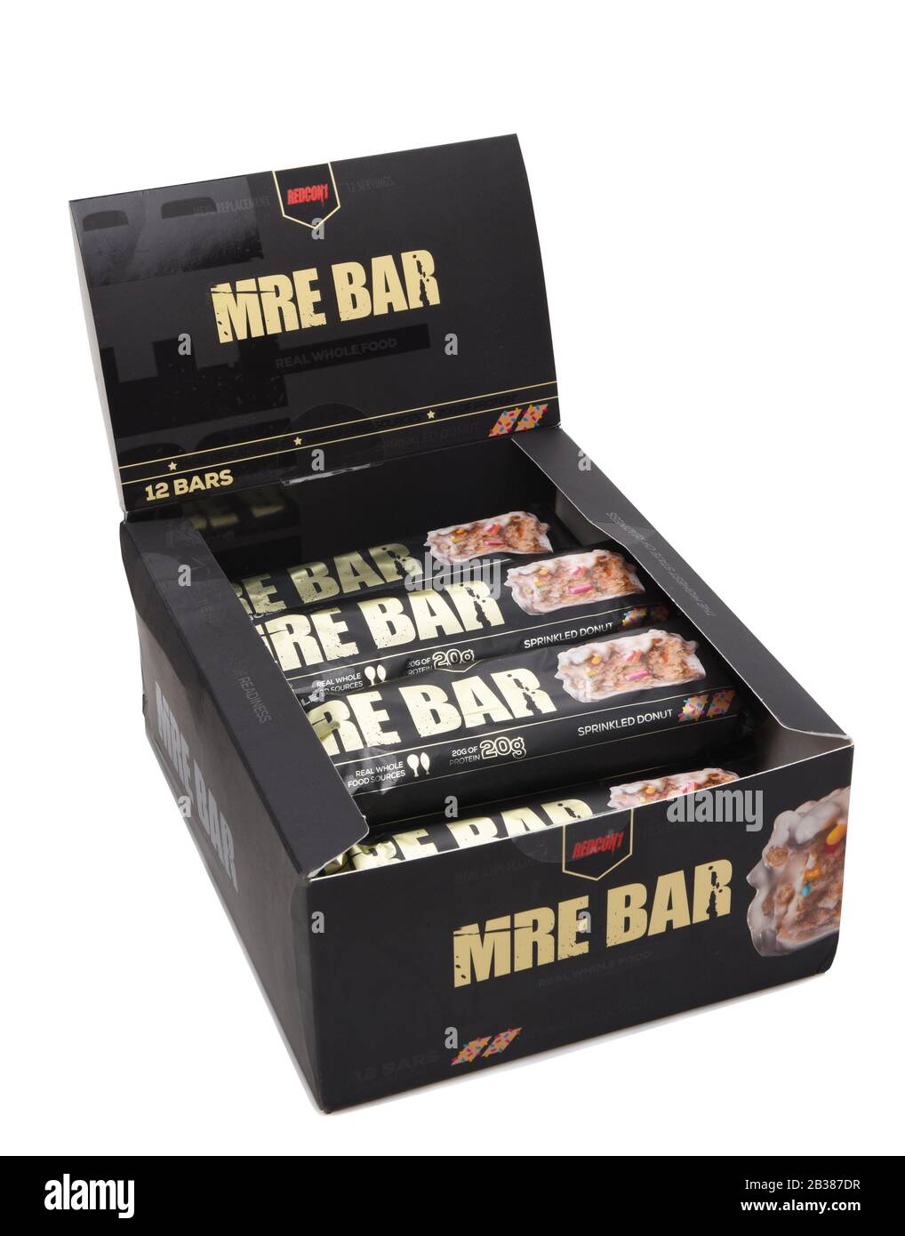 IRVINE, CALIFORNIA - AUGUST 20, 2019: A display box of Sprinkled Donut ...