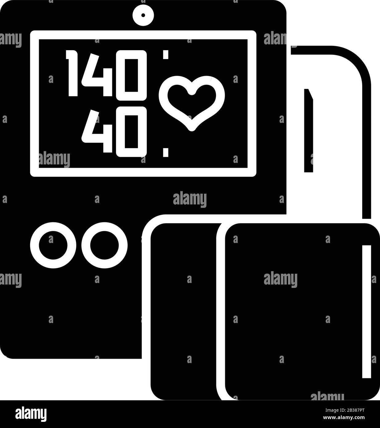 Pressure measurement black icon, concept illustration, vector flat ...