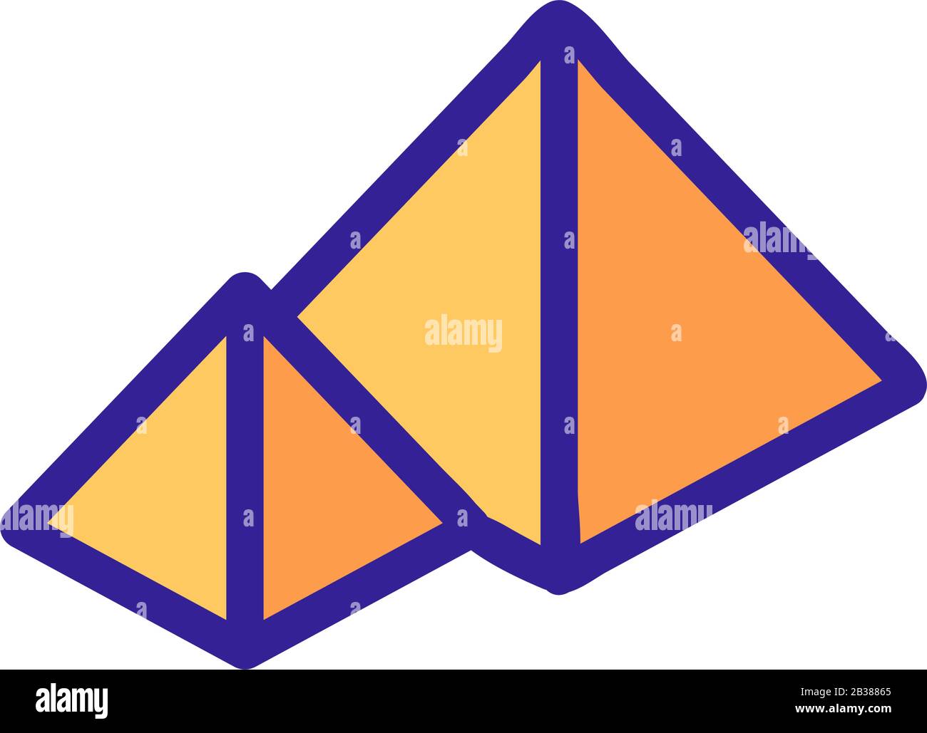 Egypt pyramid icon vector. Isolated contour symbol illustration Stock ...