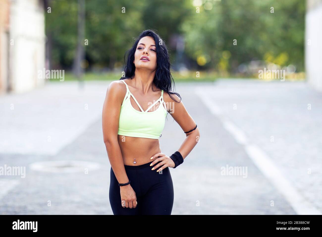 Fit young woman exercise on the street Stock Photo - Alamy