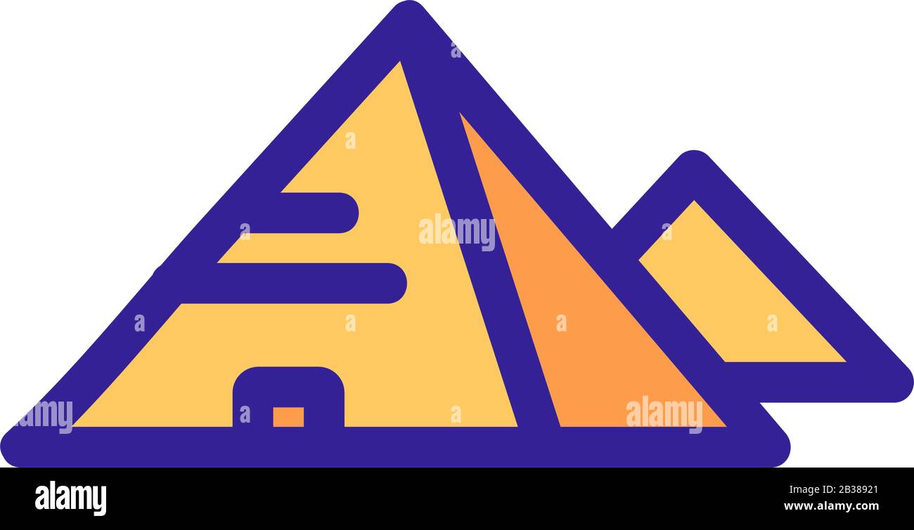 Egypt pyramid icon vector. Isolated contour symbol illustration Stock ...