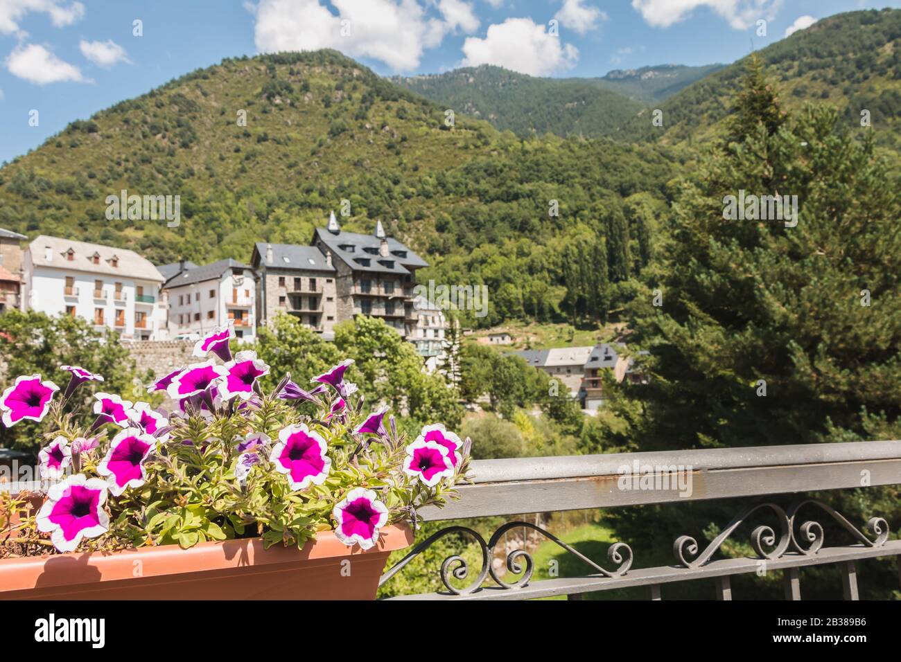 atmosphere and architecture of a small Spanish village in the Pyrenees ...