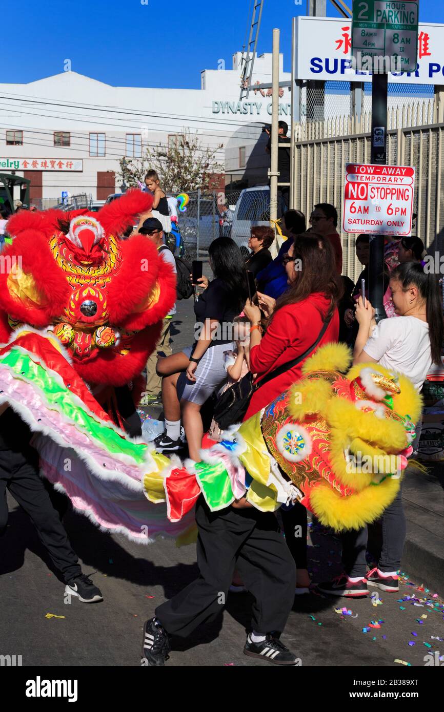 Golden Dragon Parade, Chinatown, Los Angeles, California, USA Stock ...