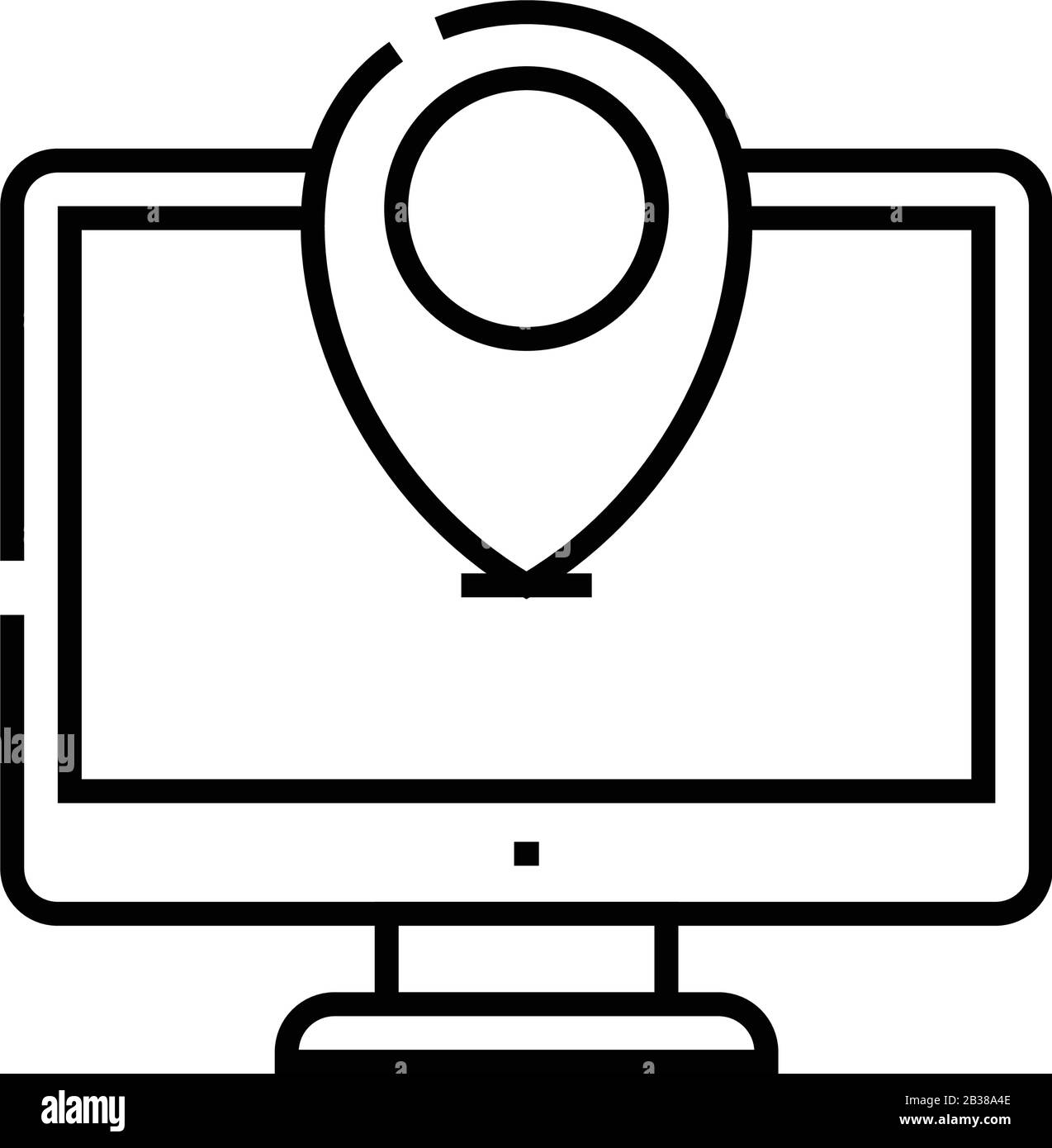 Web location line icon, concept sign, outline vector illustration ...