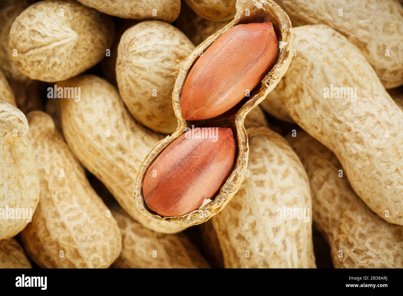 Peeled peanut on well peanuts. Uncleaned inshell peanuts. Peanuts, for ...