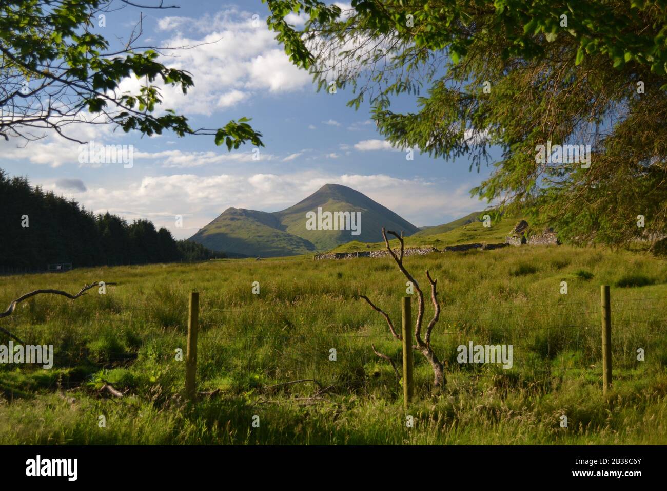 View from Kilbeg Cottage garden. The Isle of Mull along Glen Forsa to ...