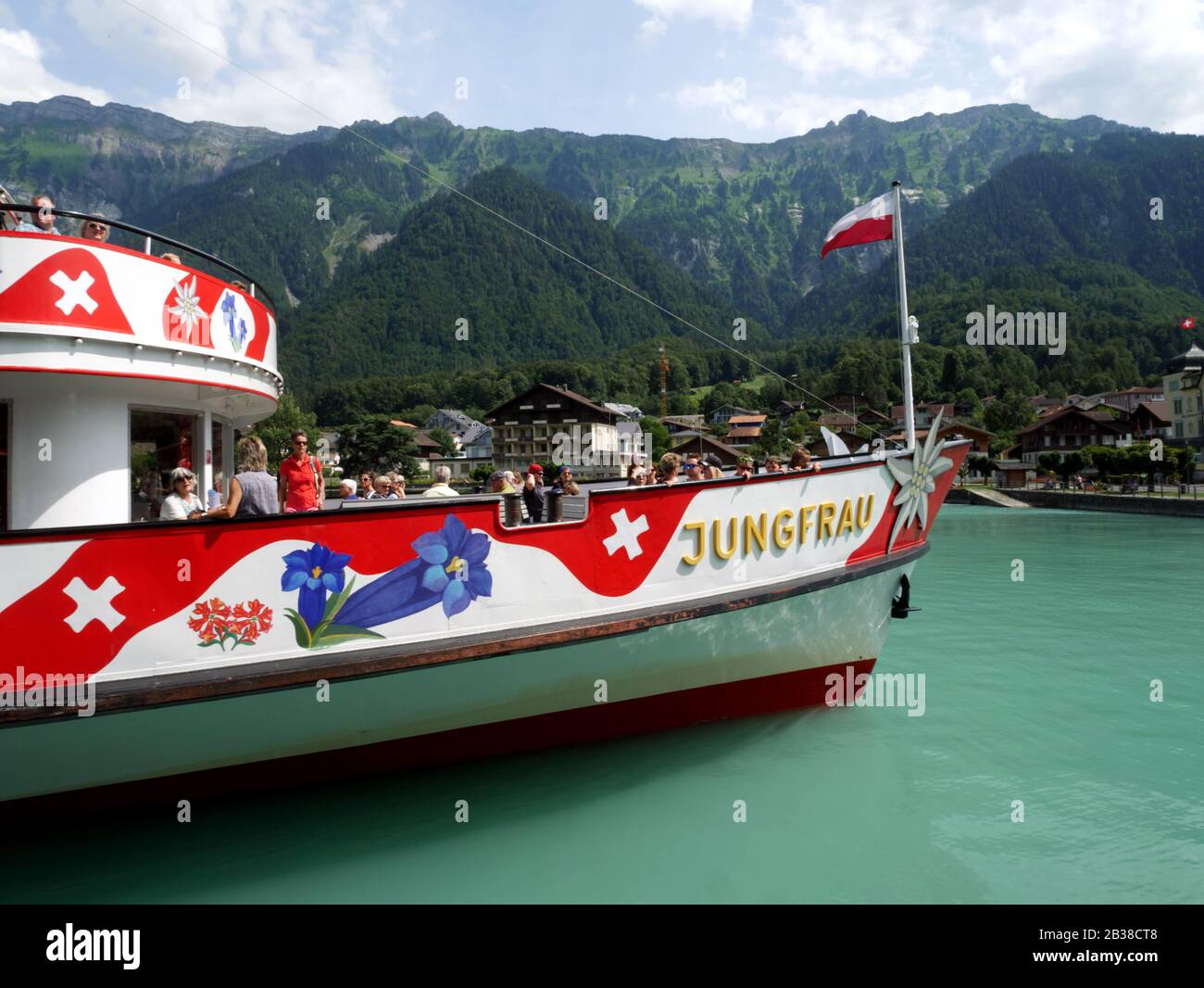 MV Jungfrau approaches Bonigen, Lake Brienz, Switzerland Stock Photo ...