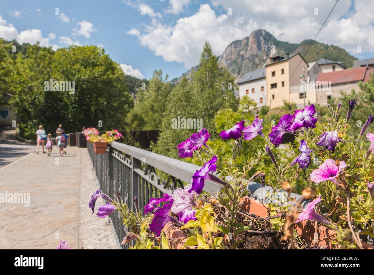 atmosphere and architecture of a small Spanish village in the Pyrenees ...
