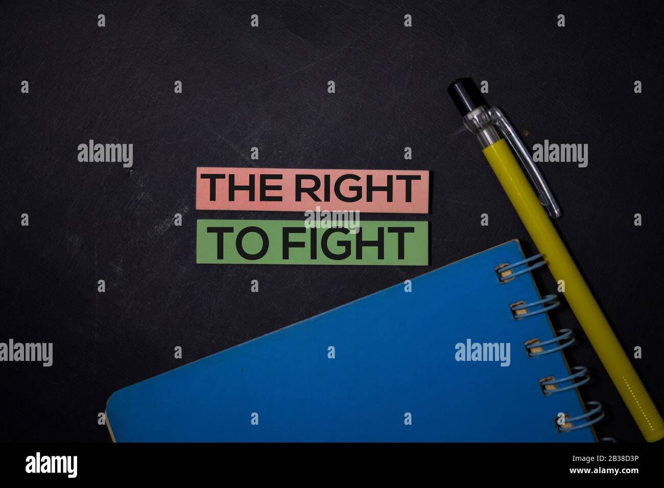 The Right To Fight write on sticky note isolated on Office Desk Stock ...