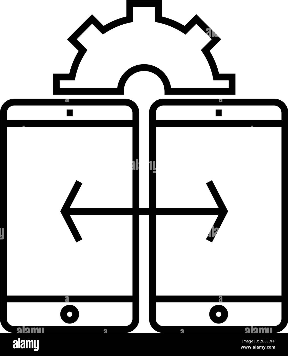 Transfer data line icon, concept sign, outline vector illustration ...