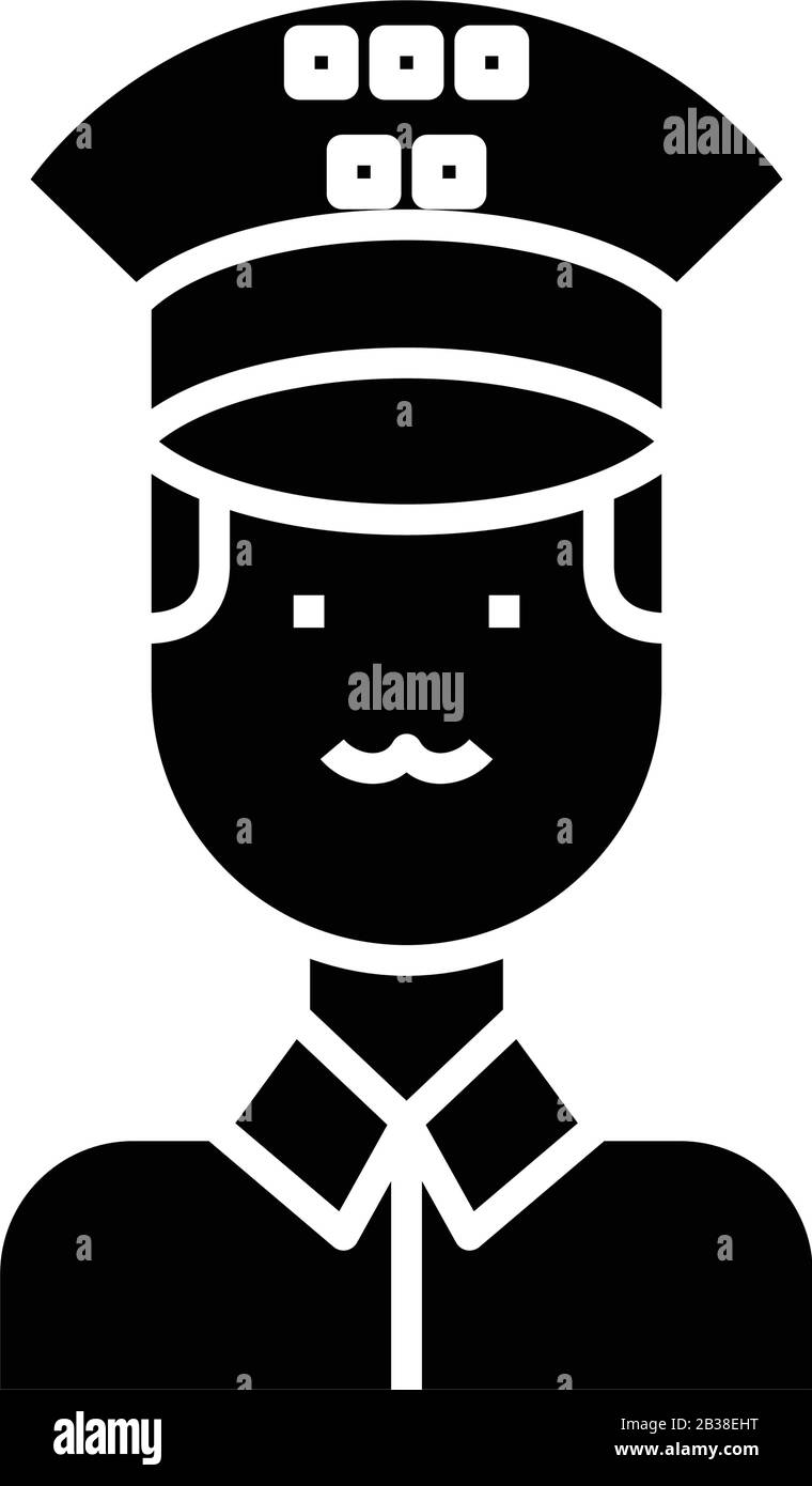 Official driver black icon, concept illustration, vector flat symbol ...