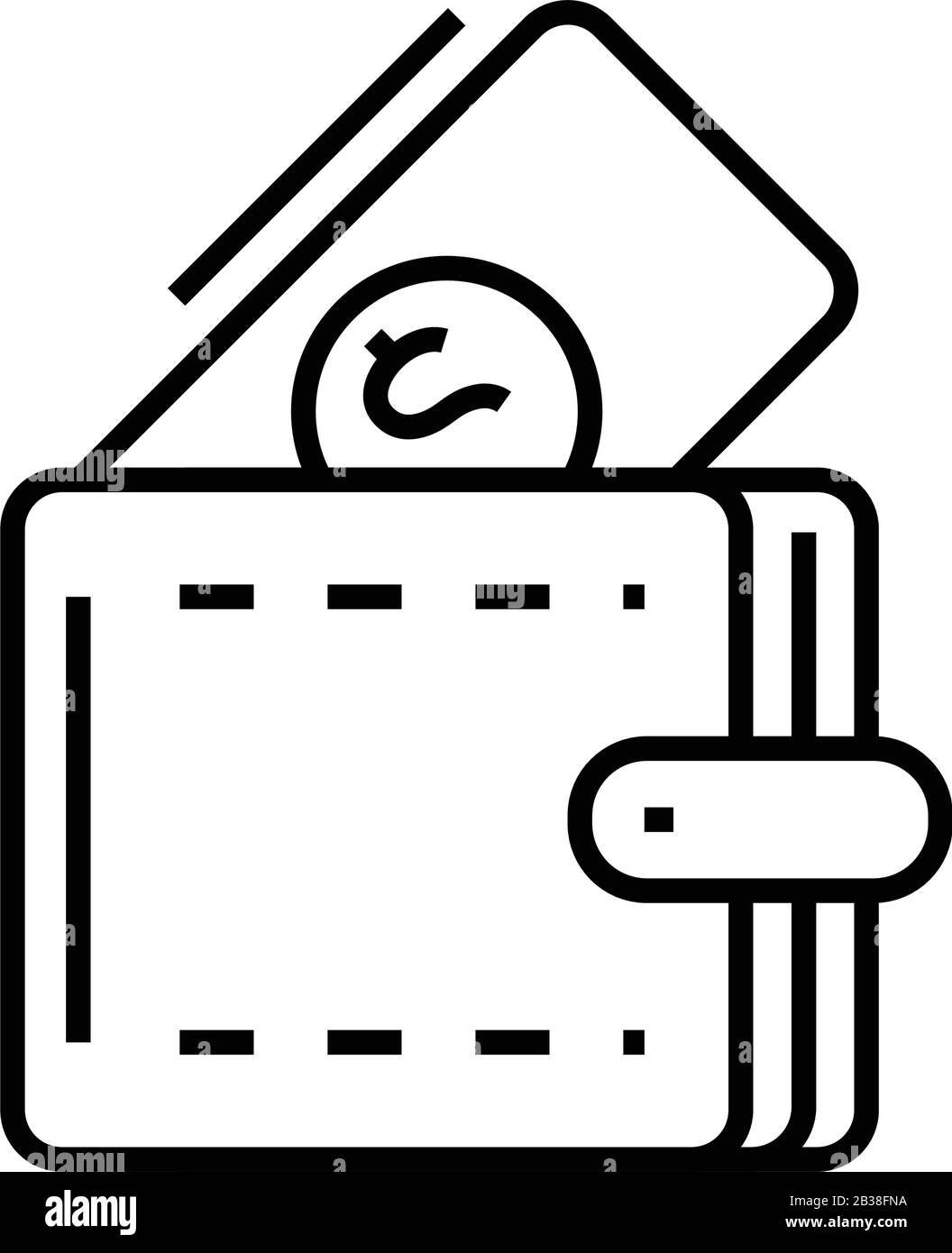 Wallet line icon, concept sign, outline vector illustration, linear ...