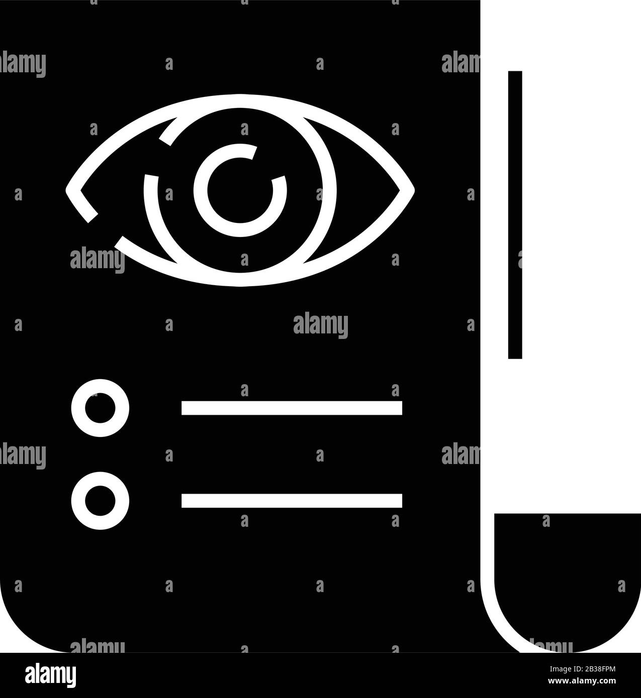 Observation report black icon, concept illustration, vector flat symbol ...