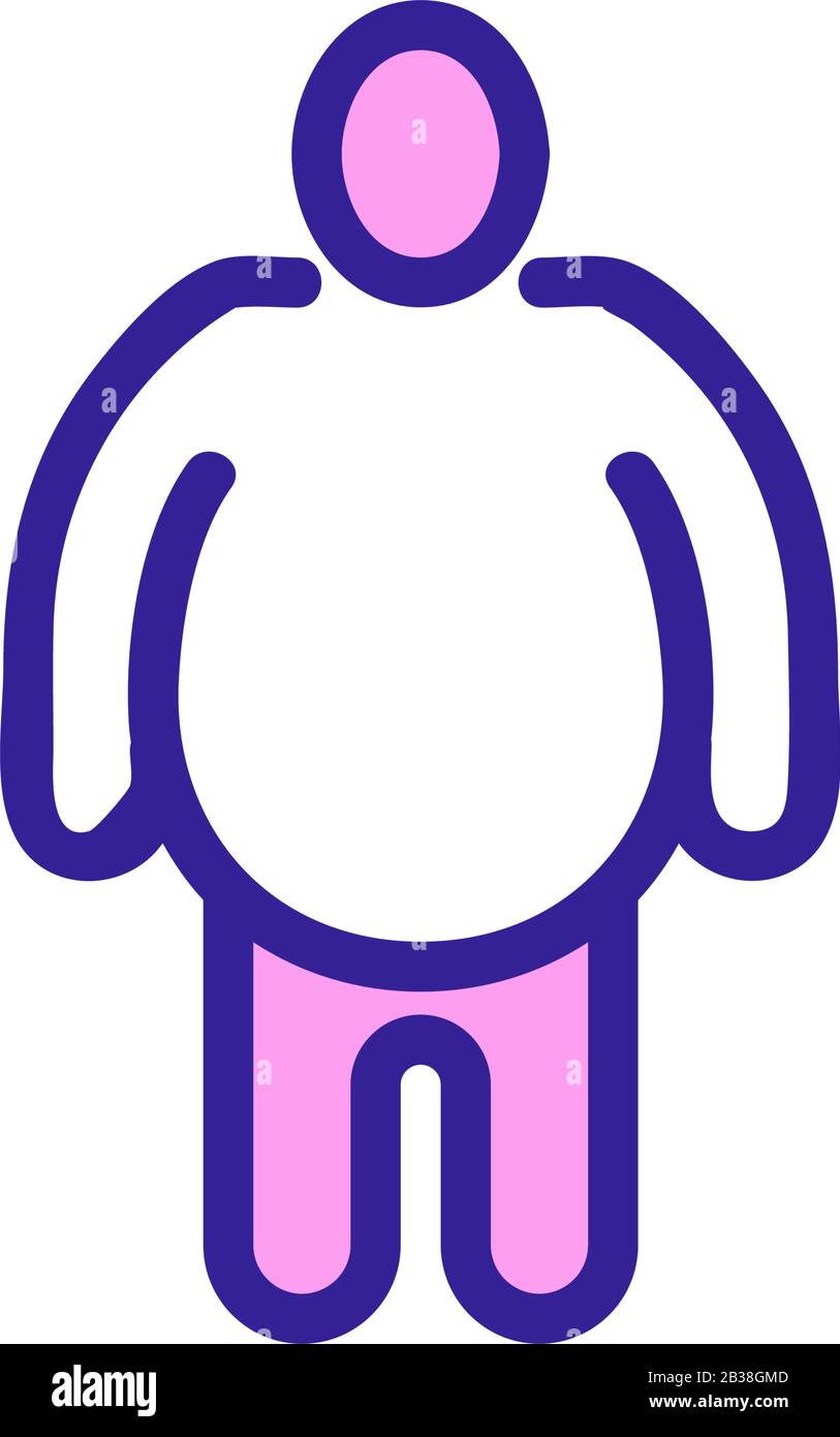 Big belly icon vector. Isolated contour symbol illustration Stock ...
