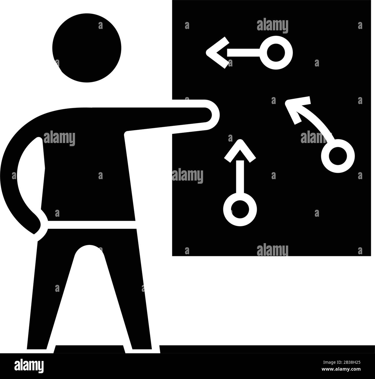 Presentation of algorithm black icon, concept illustration, vector flat ...