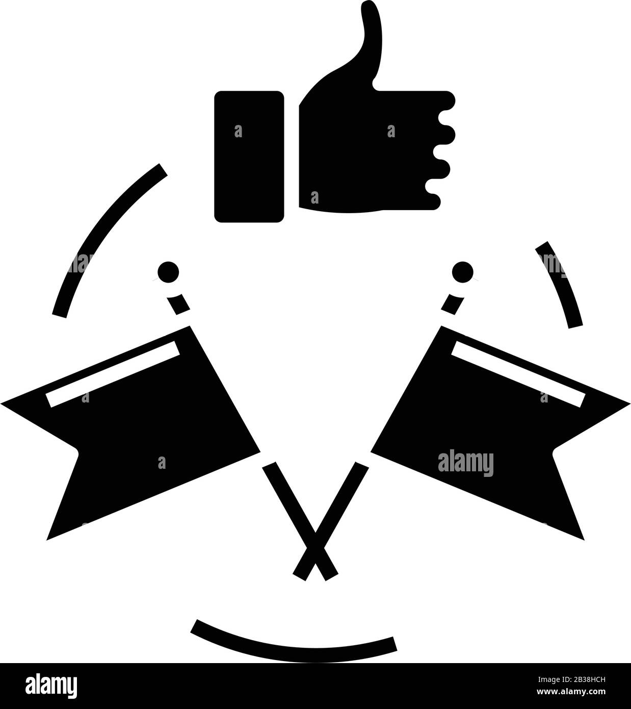 Productive partnership black icon, concept illustration, vector flat ...