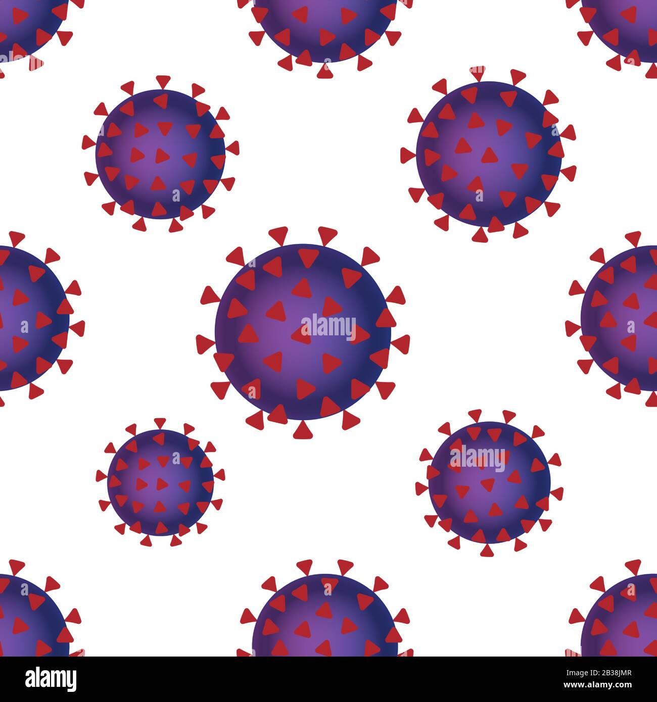 Seamless pattern with viruses on white background. Vector illustration ...