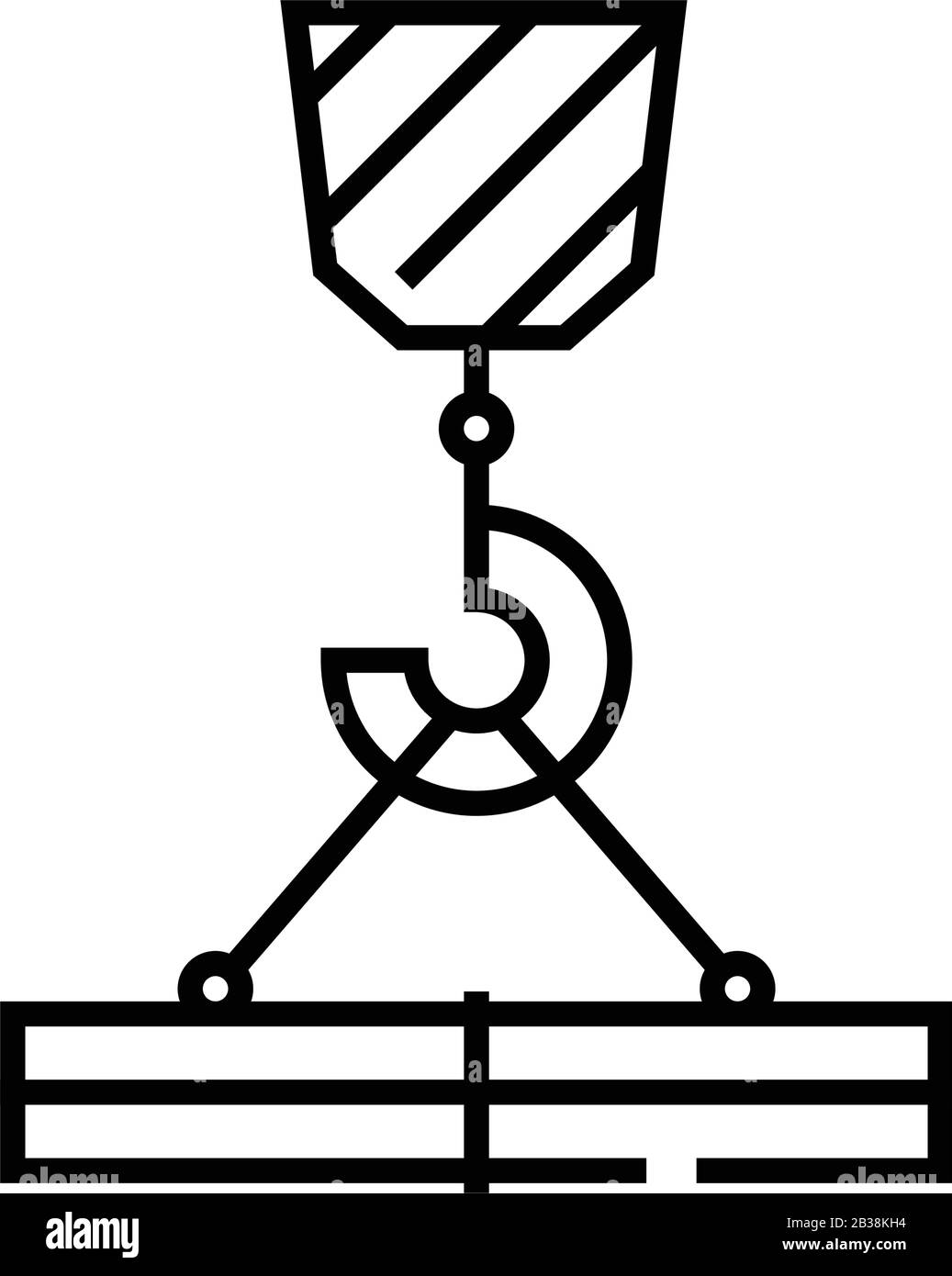 Working crane line icon, concept sign, outline vector illustration ... Working crane line icon, concept sign, outline vector illustration ...