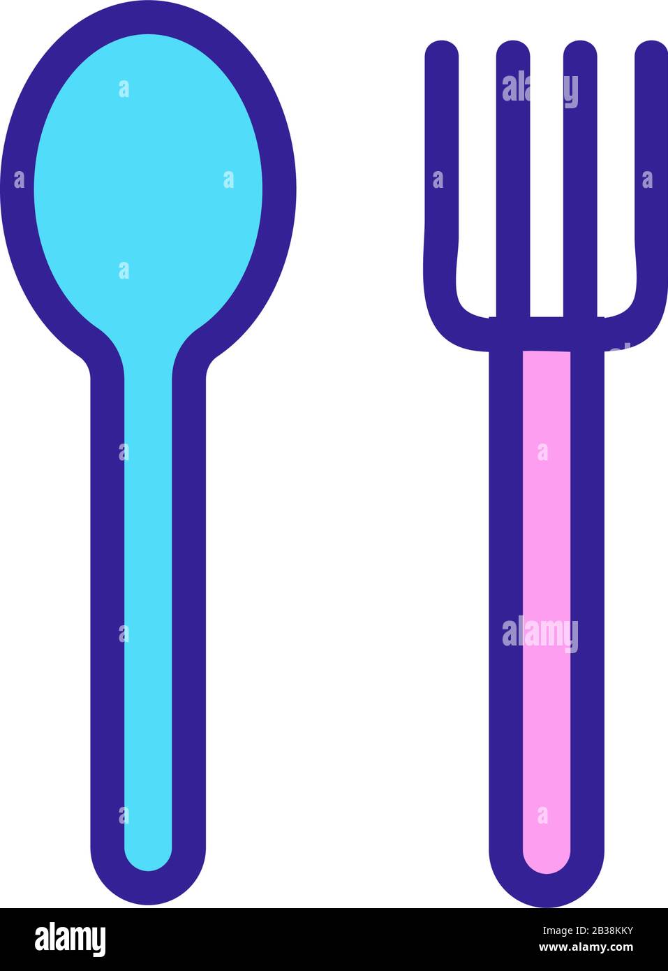 spoon and fork icon vector. Isolated contour symbol illustration Stock ...