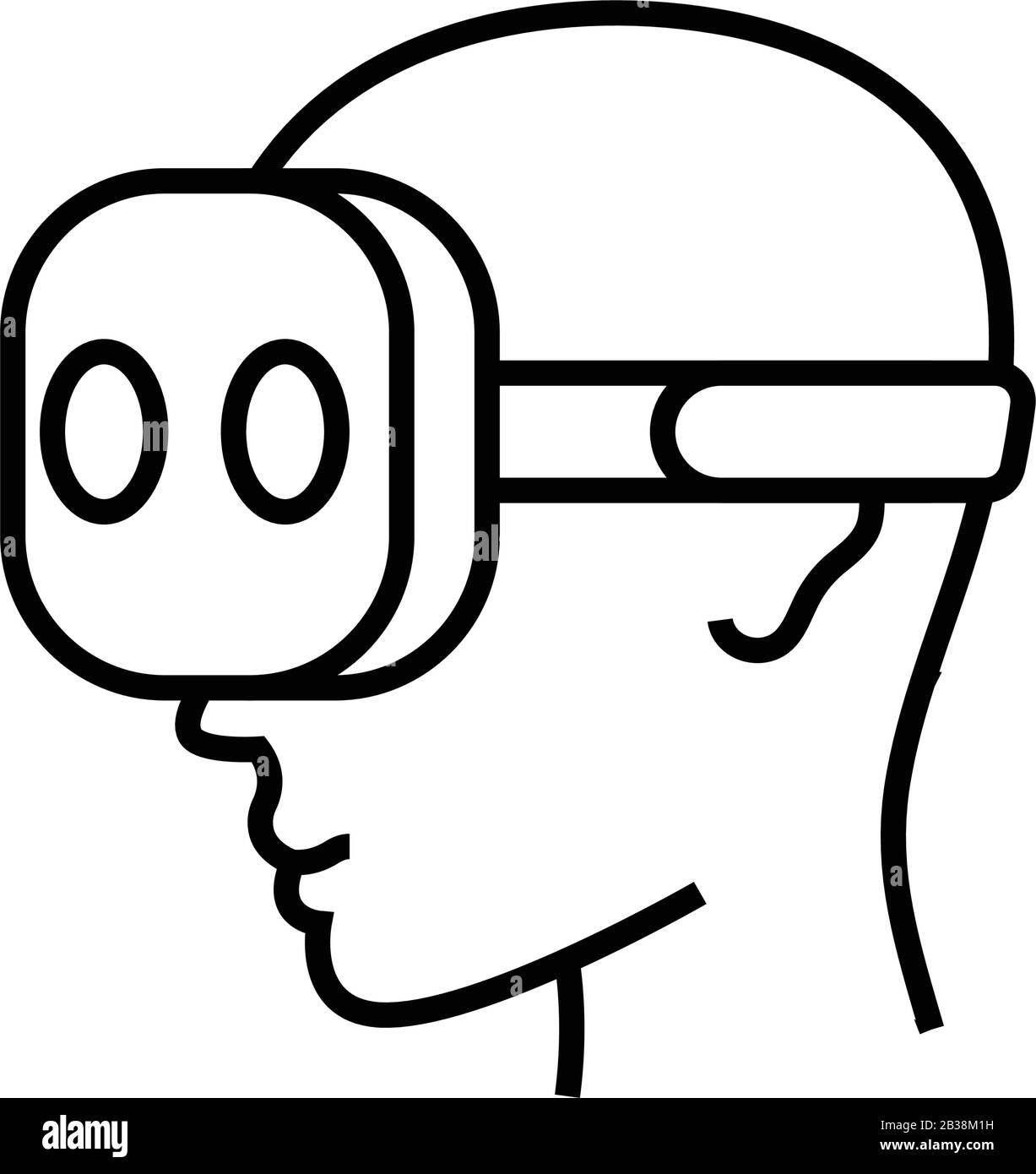 Virtual reality line icon, concept sign, outline vector illustration ...