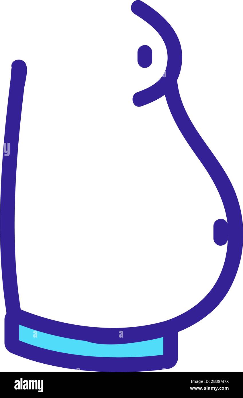 The belly of a human icon is a vector. Isolated contour symbol ...